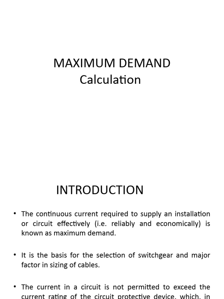 Lecture Maximum Demand | PDF | Power (Physics) | Manufactured Goods