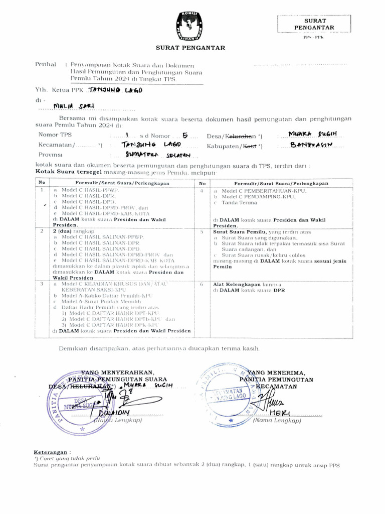 Surat Pengantar Pps Ke PPK | PDF