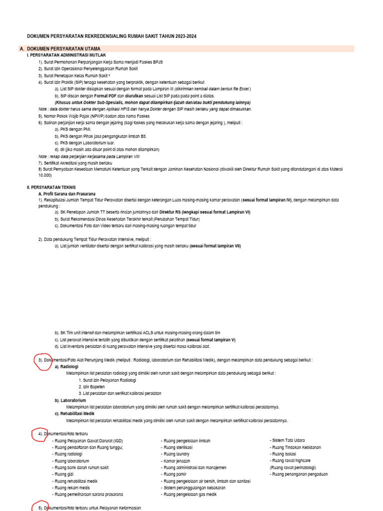 Persyaratan Rekredensialing RS 2023-2024 | PDF