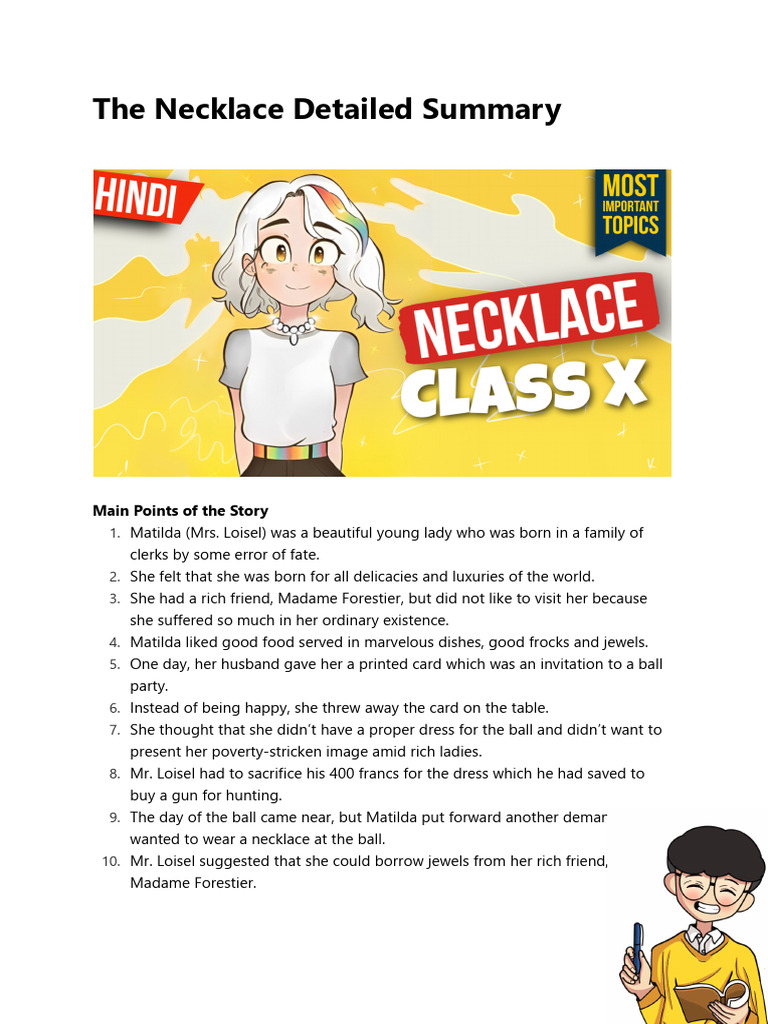 The Necklace Detailed Summary | PDF