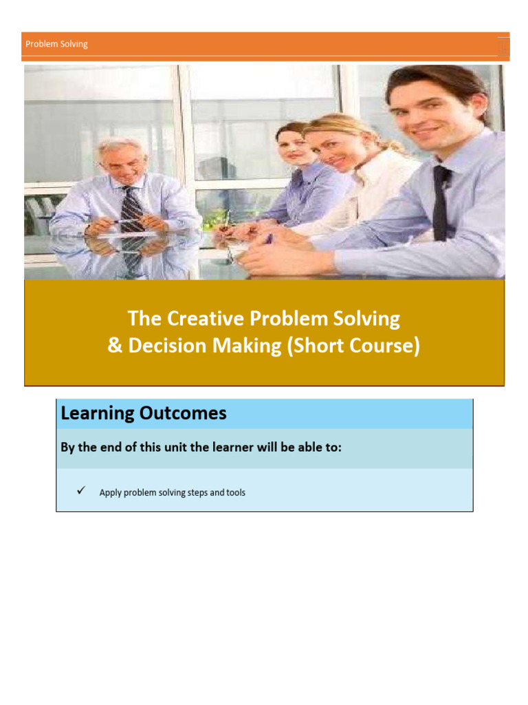 The Creative Problem Solving & Decision Making | PDF | Decision Making ...