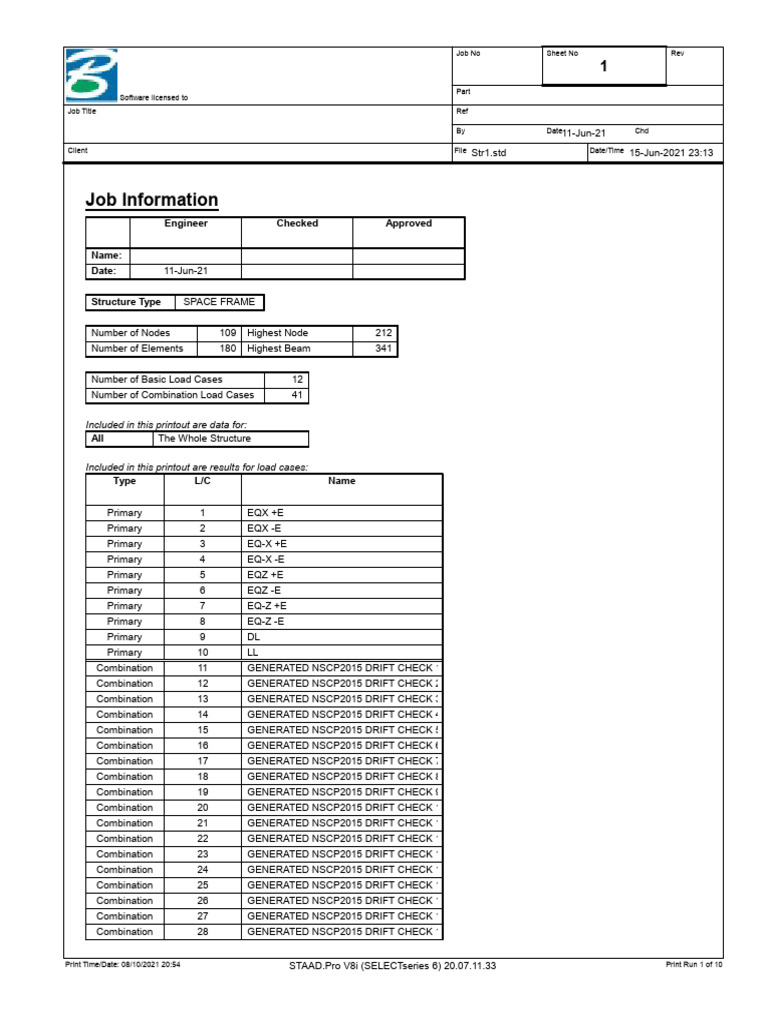 STAAD STRUC ANALYSIS | PDF | Civil Engineering | Structural Engineering