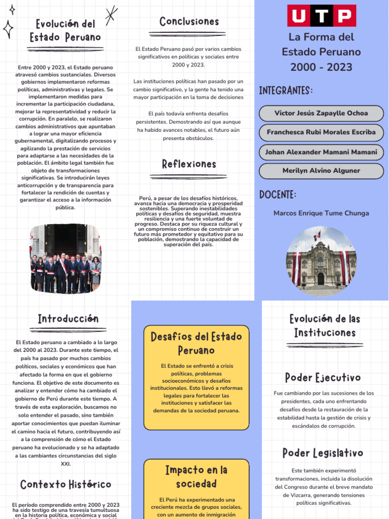 Triptico TA2 Derecho constitucional | PDF | Perú | Estado (política)