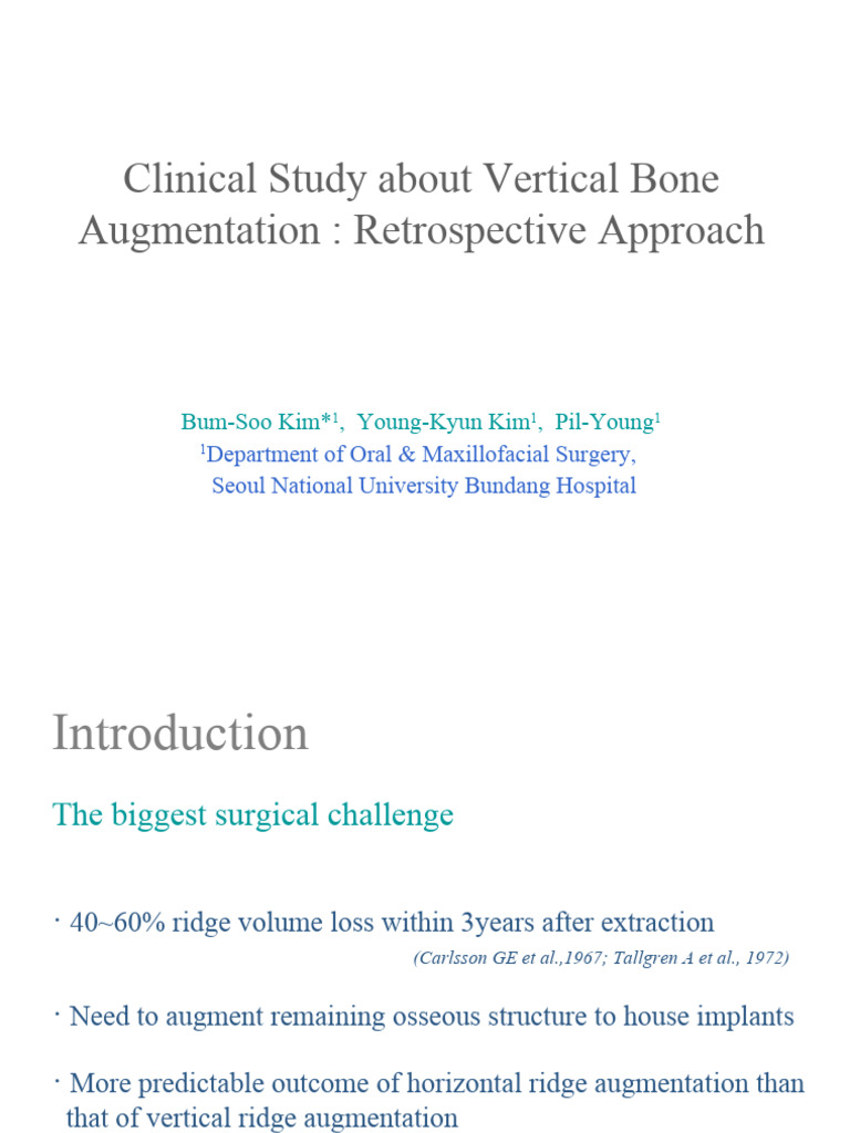 Clinical Study About Vertical Bone Augmentation | PDF | Clinical ...
