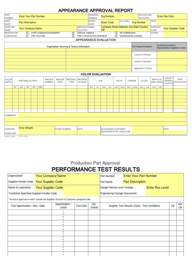 2024 Formatos PPAP 4th Edición | PDF | Specification (Technical Standard)