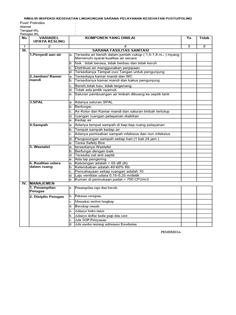 Formulir Ikl Pustu Polindes PDF Free | PDF