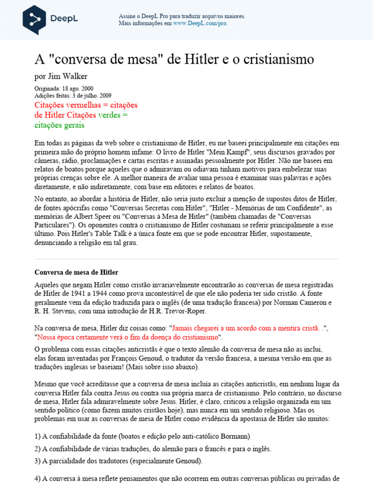 Hitlers-And-Christianity-Table-Talks-Debunked PT | PDF | Adolf Hitler ...
