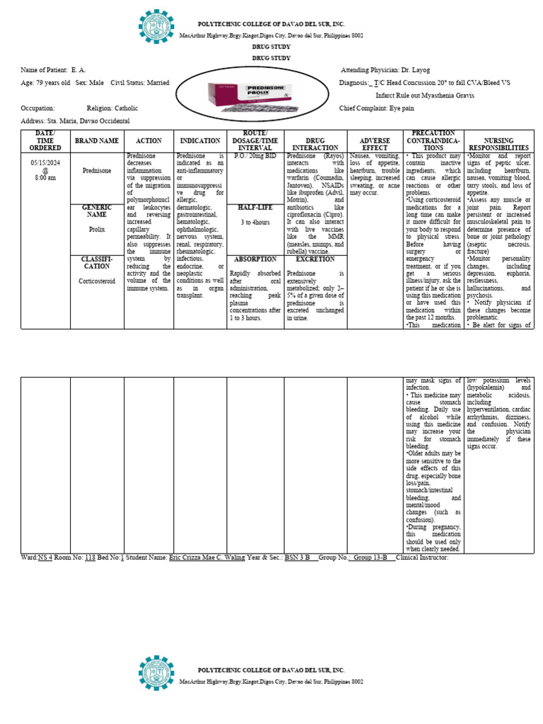 Prednisone Drug Study | PDF | Nonsteroidal Anti Inflammatory Drug ...