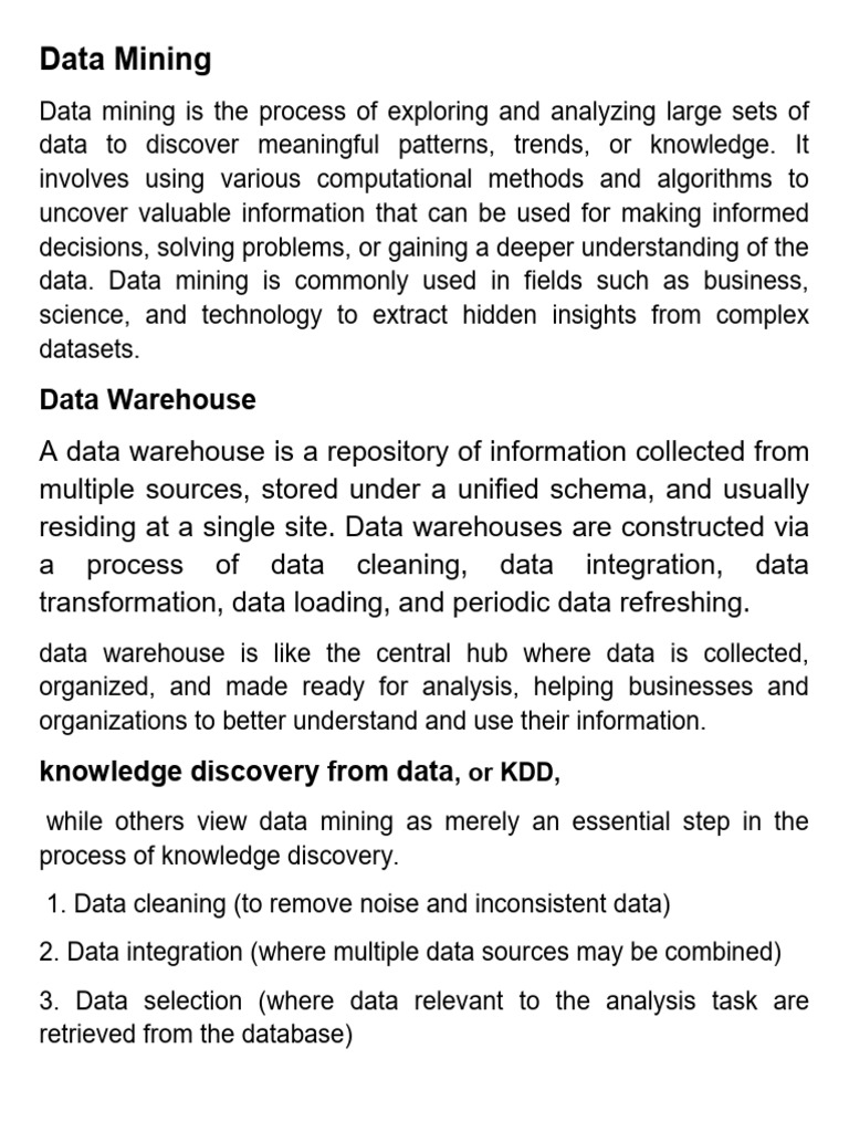 Dm Notes Pdf Data Data Mining