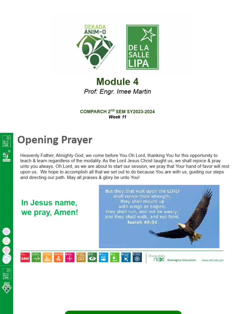 COMPARCH Wk11 SY2324 | PDF | Central Processing Unit | Prayer