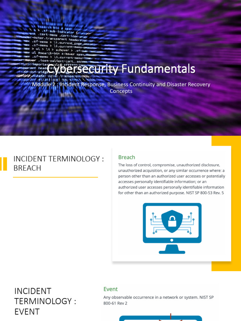 002 - Cybersecurity Fundamentals Incident Response BCP DRP | PDF ...