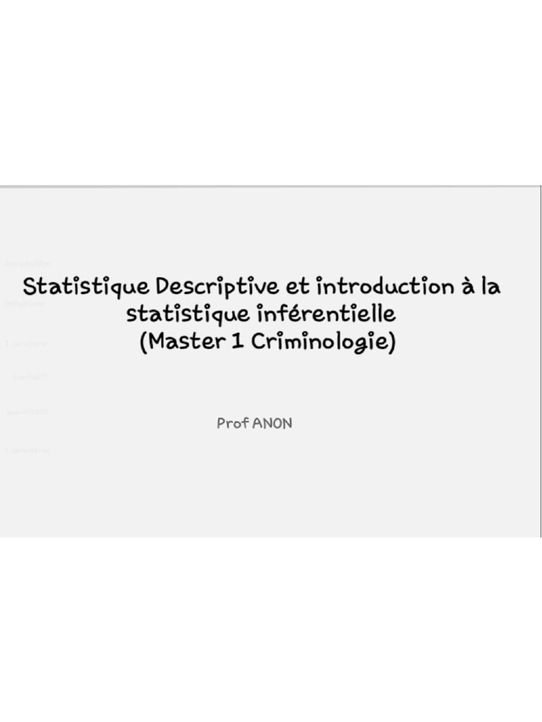 Cours de Statistique | PDF