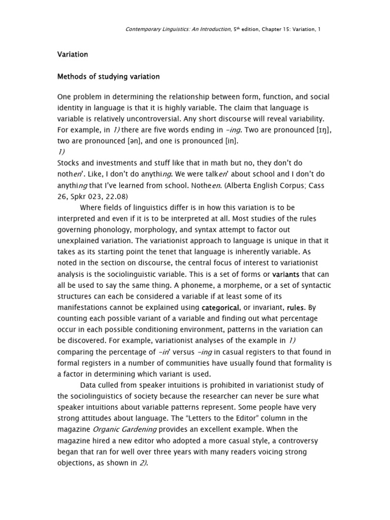 Chapter 15_Variation | PDF | Linguistics | Principal Component Analysis
