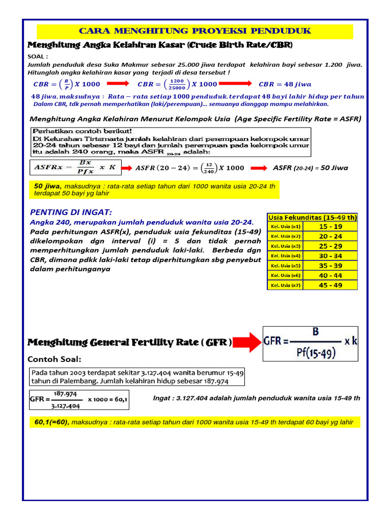 Cara Menghitung Proyeksi Penduduk | PDF