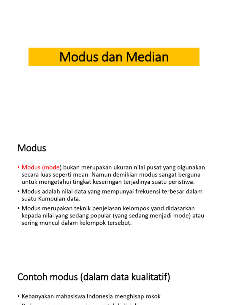 Modus Dan Median | PDF | Karier & Perkembangan