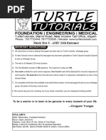 Class 8 Entrance Test Sample Paper 2025 | PDF