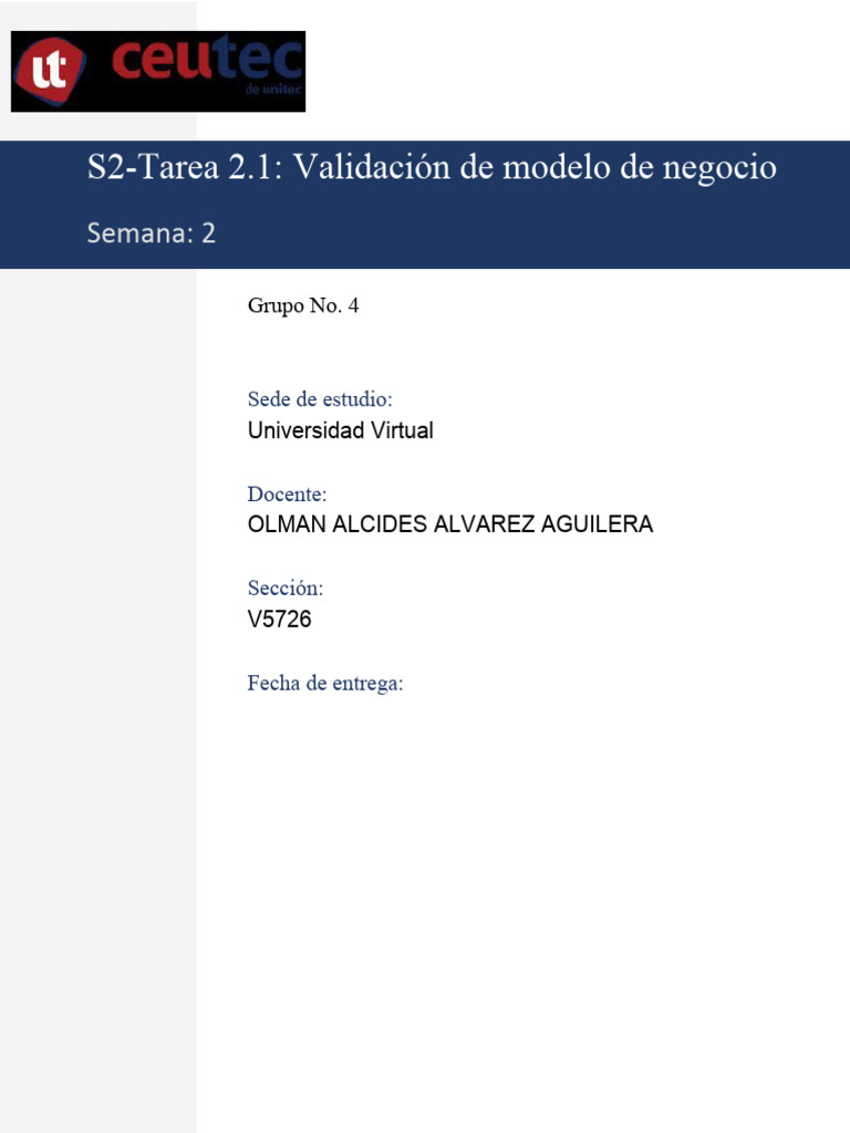Validación de Modelo de Negocio ET | PDF | Aprendizaje | Ciencias del ...