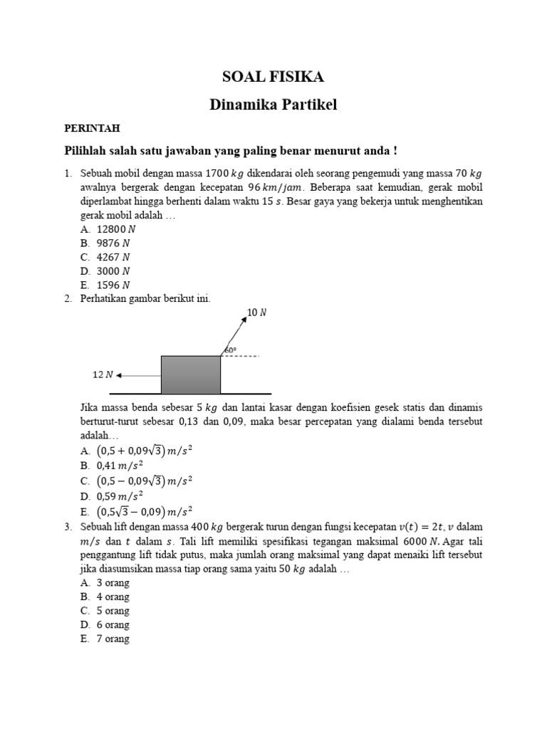Soal Dinamika Linear | PDF