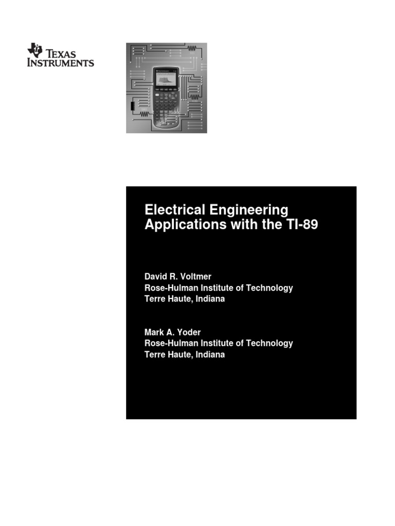 Electrical Engineering Applications With The TI-89 | PDF | Electrical Network | Matrix (Mathematics)