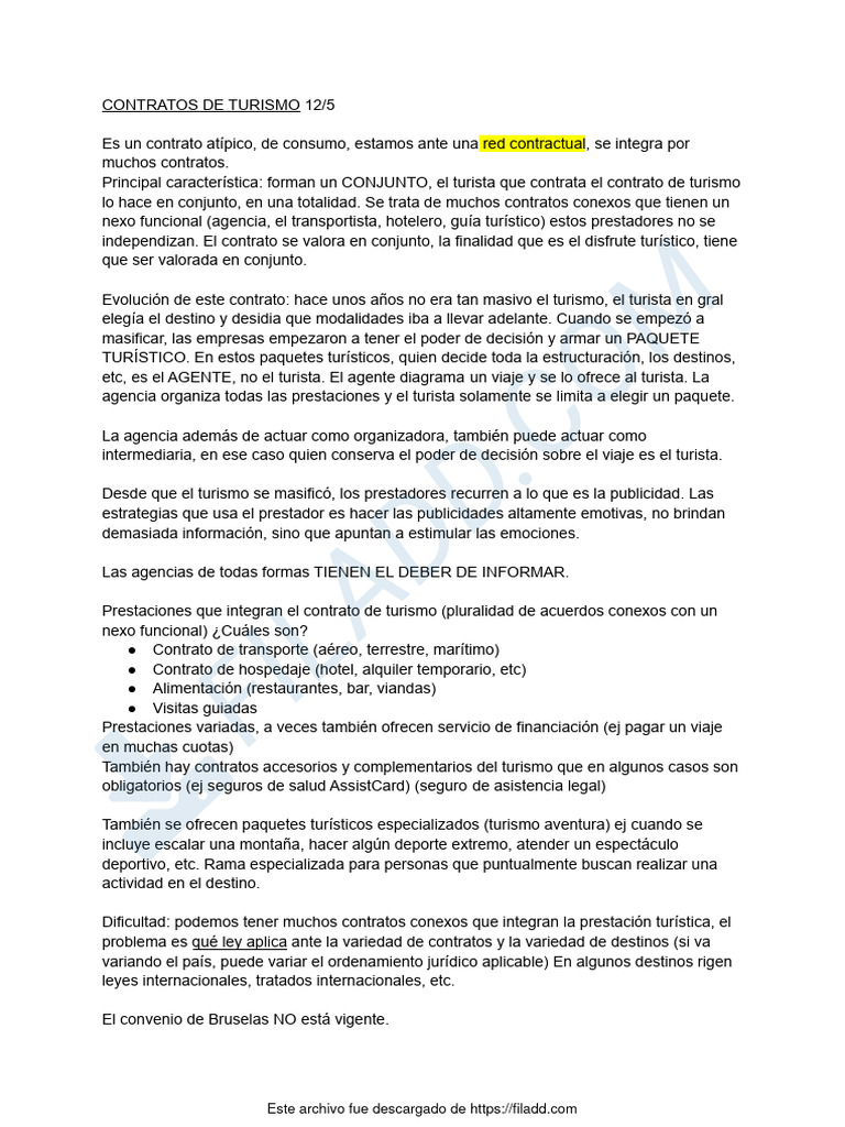 Contratos de Turismo | PDF | Turismo