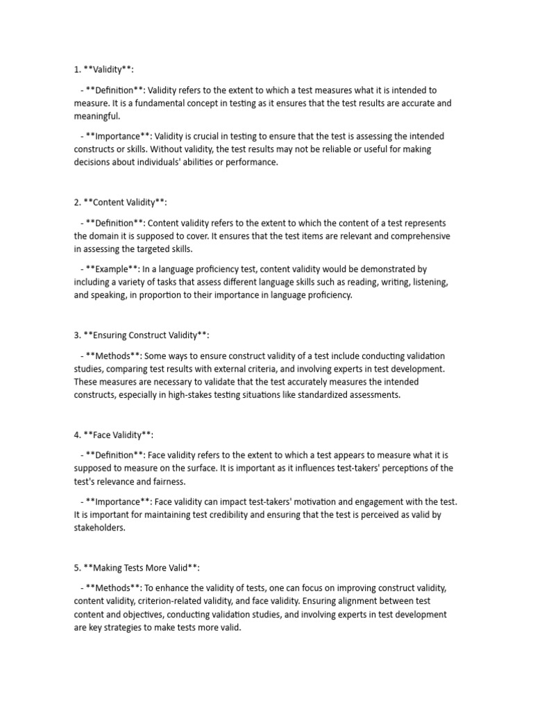 Validitu Text | PDF | Validity (Statistics) | Cognition