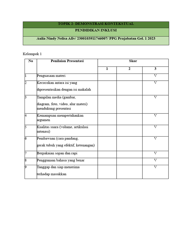 Evaluasi Presentasi Pendidikan Inklusi | PDF