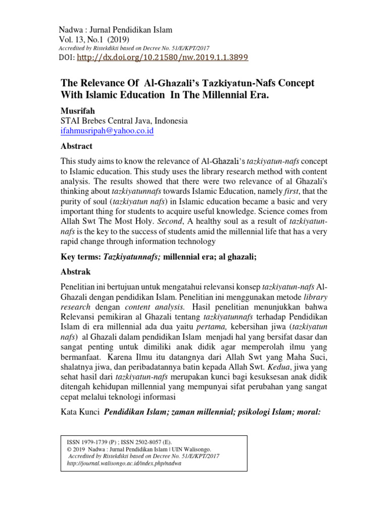 The Relevance of Al-Ghazalis Tazkiyatun-Nafs Conc | PDF | Sufism | Knowledge