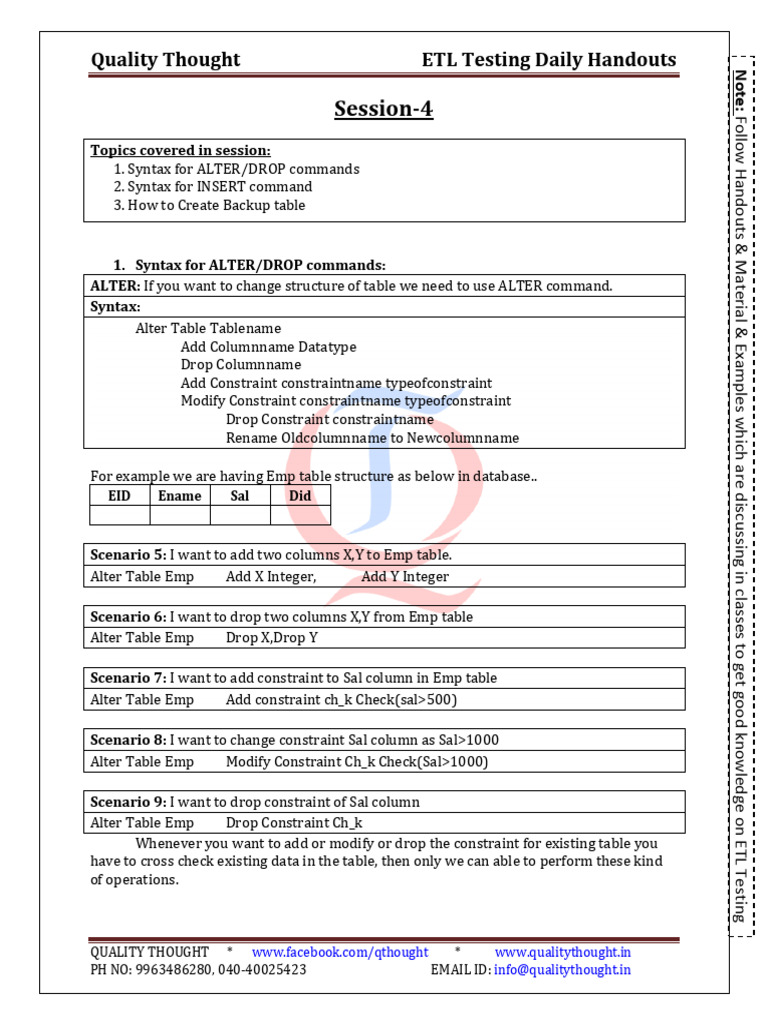 Handouts - 04 (Alter - Drop - Insert) | PDF | Table (Database ...