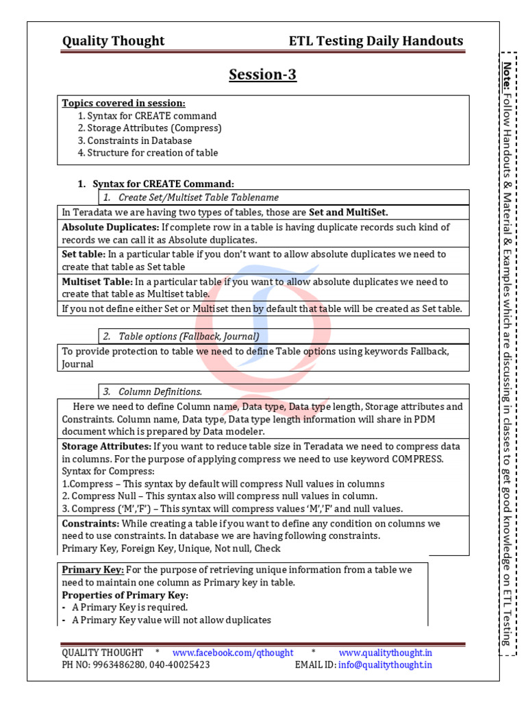 Handouts - 03 (Create Table) | PDF | Table (Database) | Computing Handouts - 03 (Create Table) | PDF | Table (Database) | Computing