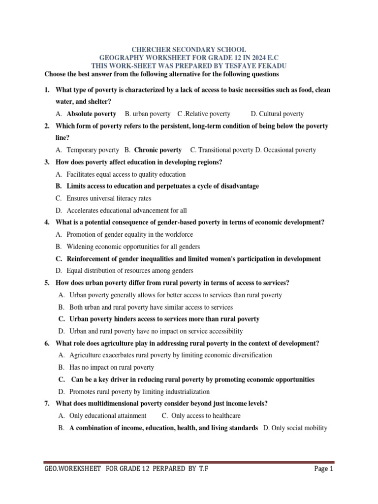 G12 Geo Worksheet | PDF | Climate Change | Climate Change Mitigation