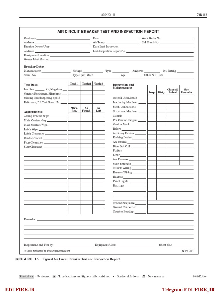 ACB & VCB (1) Test Table From NFPA-70B | PDF | Electrical Equipment ...