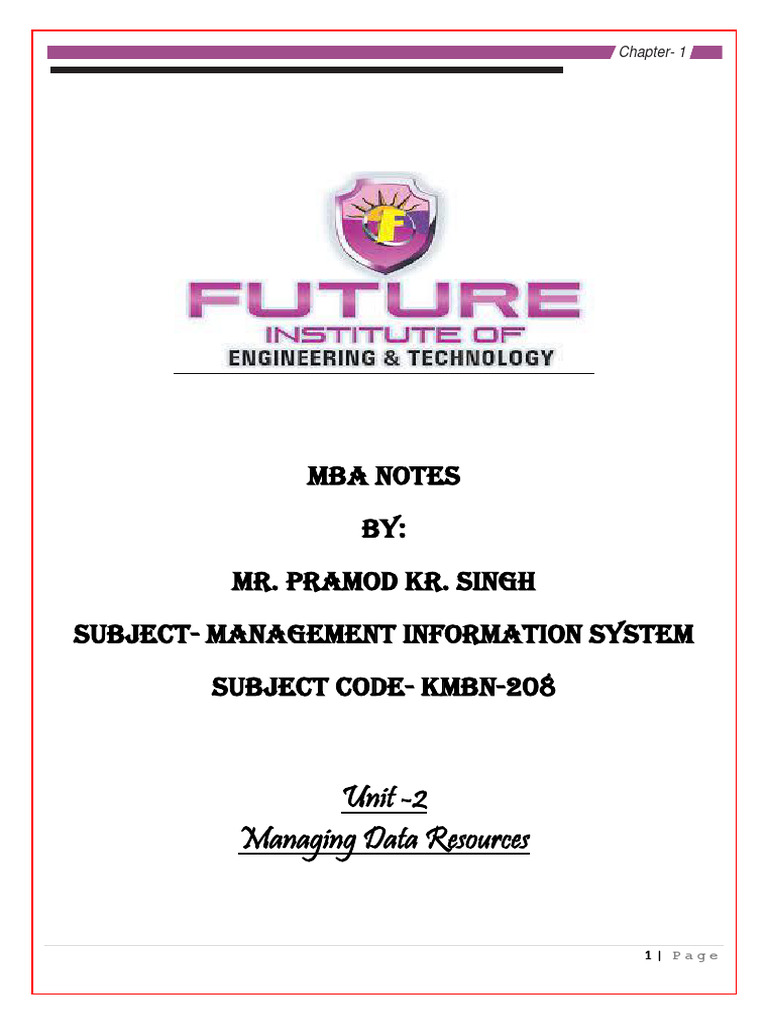 Mis Unit 03 | PDF | Databases | Replication (Computing)