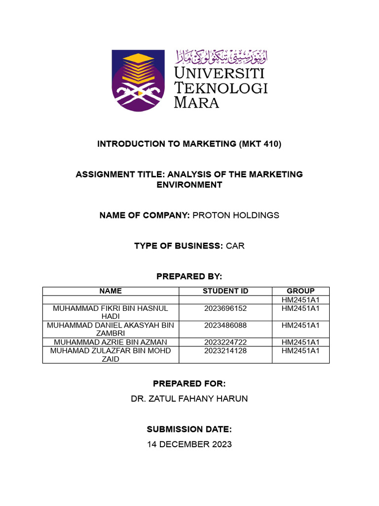 MKT 410 Group Assignment | PDF