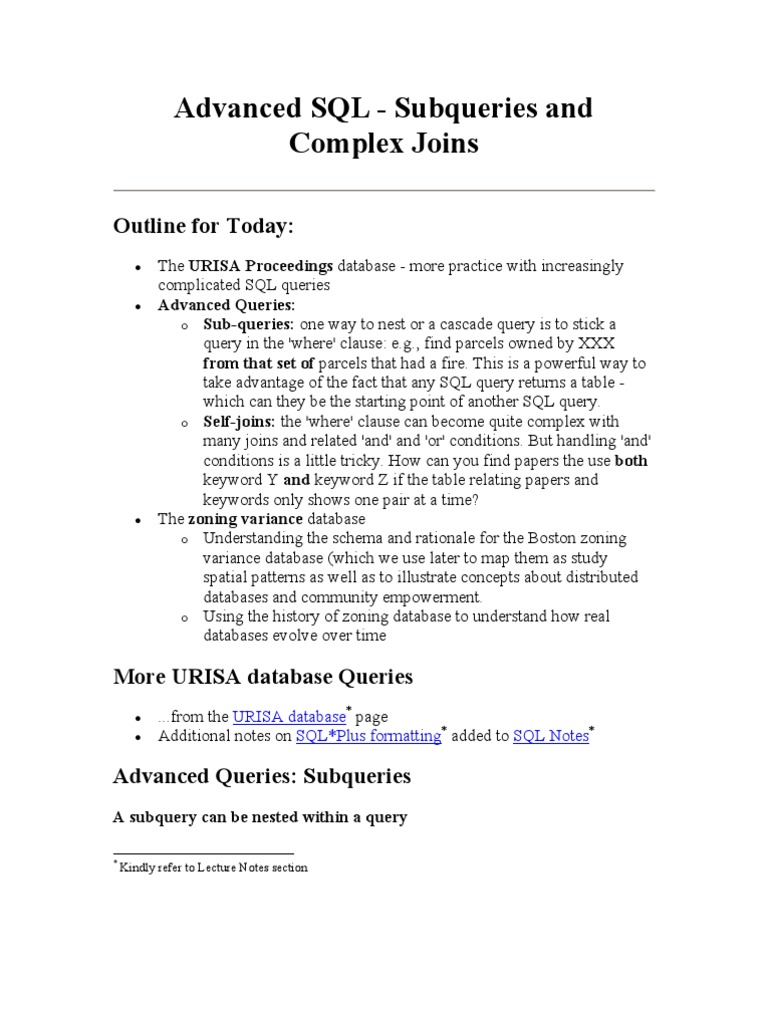 SQL Sub Queries | PDF | Sql | Information Retrieval