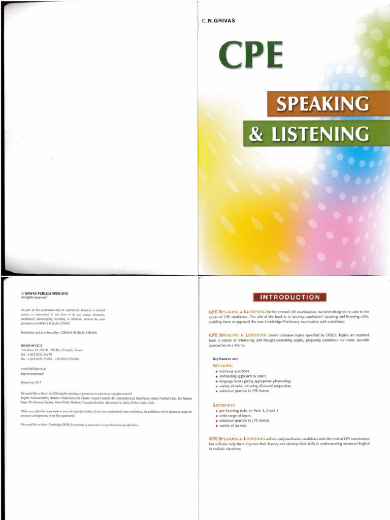 Cpe-Speaking-Amp-Listening 2 | PDF