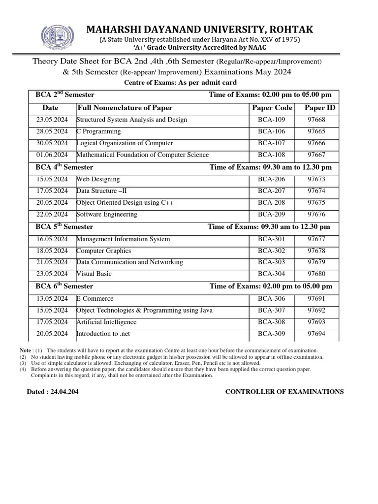 4 04-24-2024 17-01-08 BCA 2nd 4th 5th 6th Sem May 24 | PDF | Computing | Computer Science