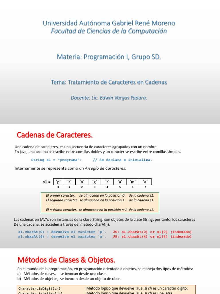 Explicación Cadenas JS Java | PDF | Cadena (informática) | Java (lenguaje de programación)