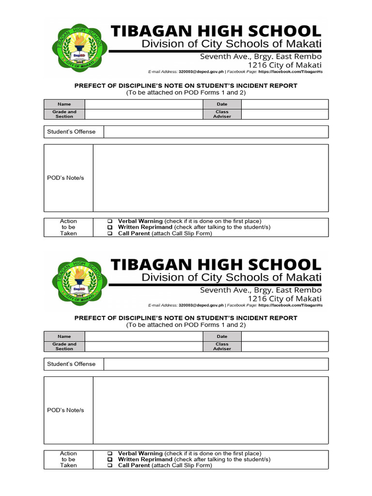 Student Incident Report Guidelines | PDF