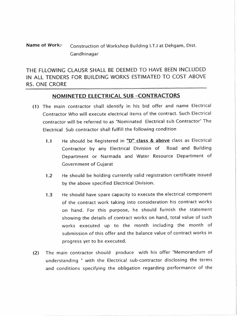 File No.15 MINATED ELECTRICAL SUB CONTRACTORS | PDF