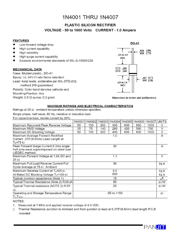 datasheet_Diodo_1n4007 | PDF