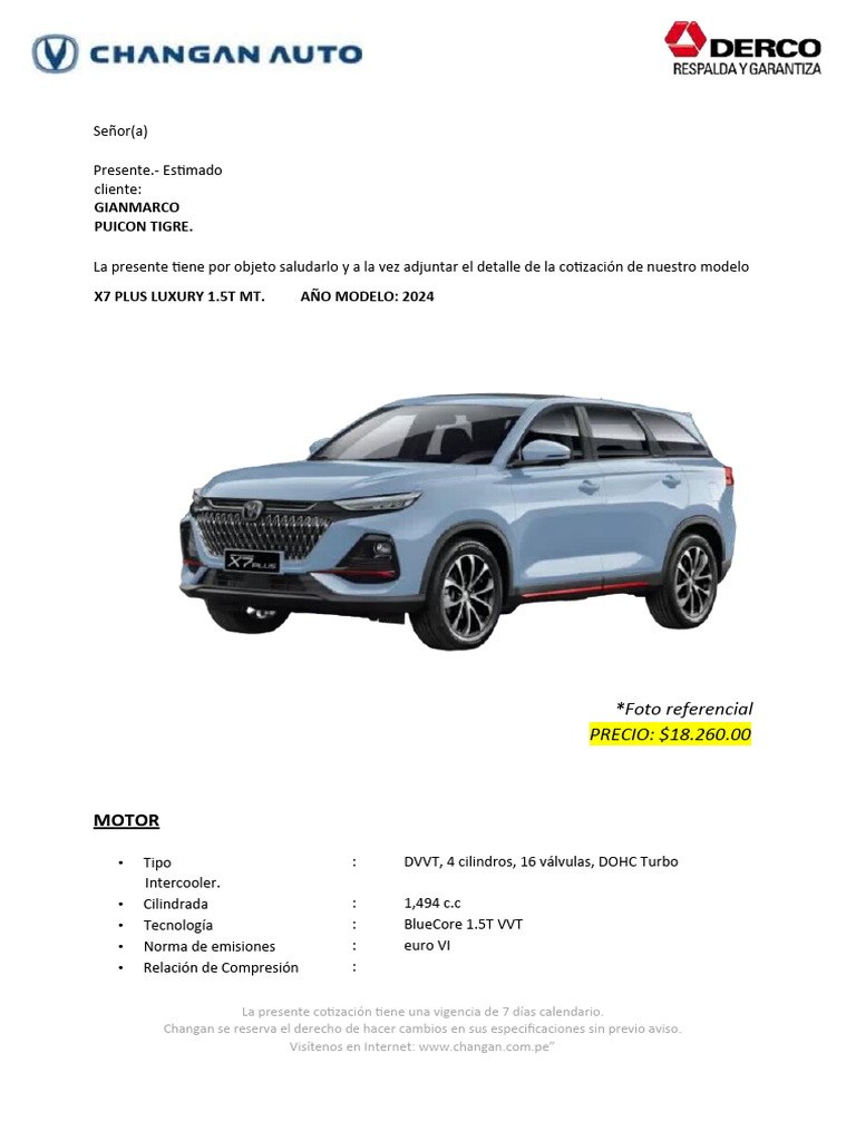 Cotización de Auto | PDF | Vehículos | Carros deportivos