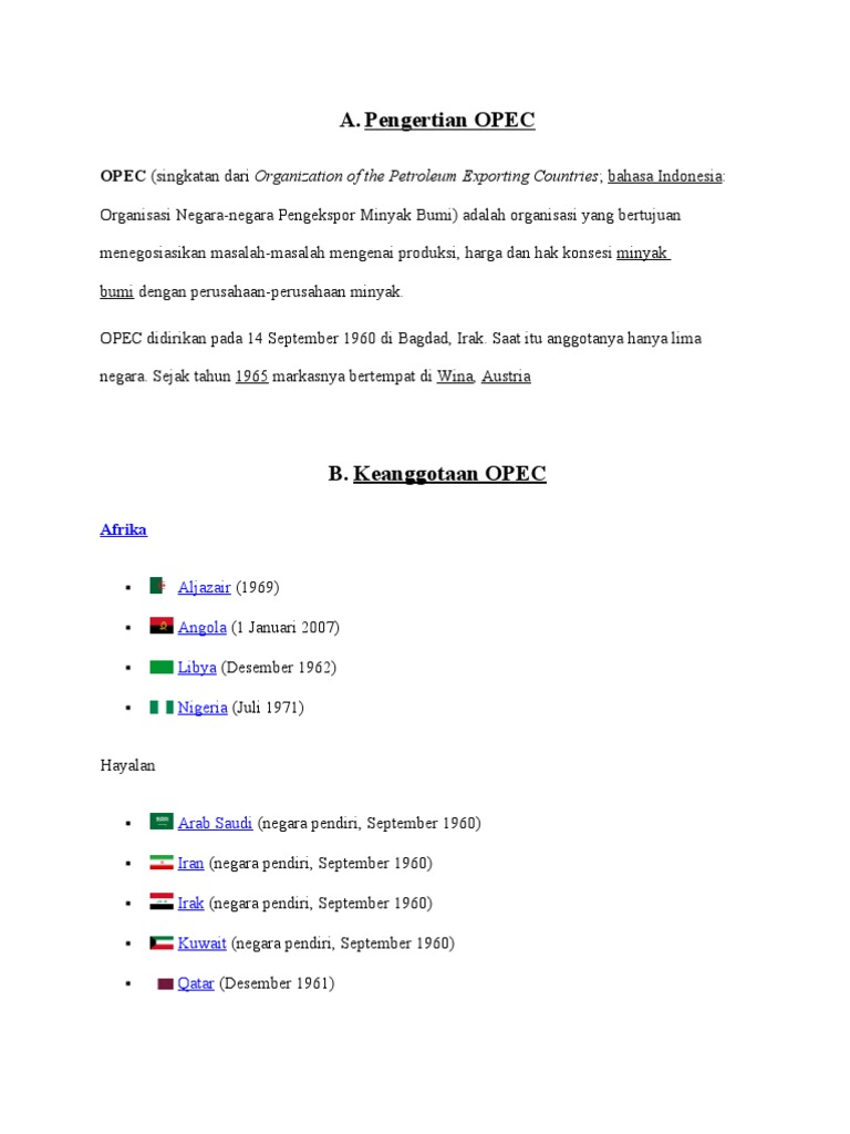 Pengertian OPEC | PDF