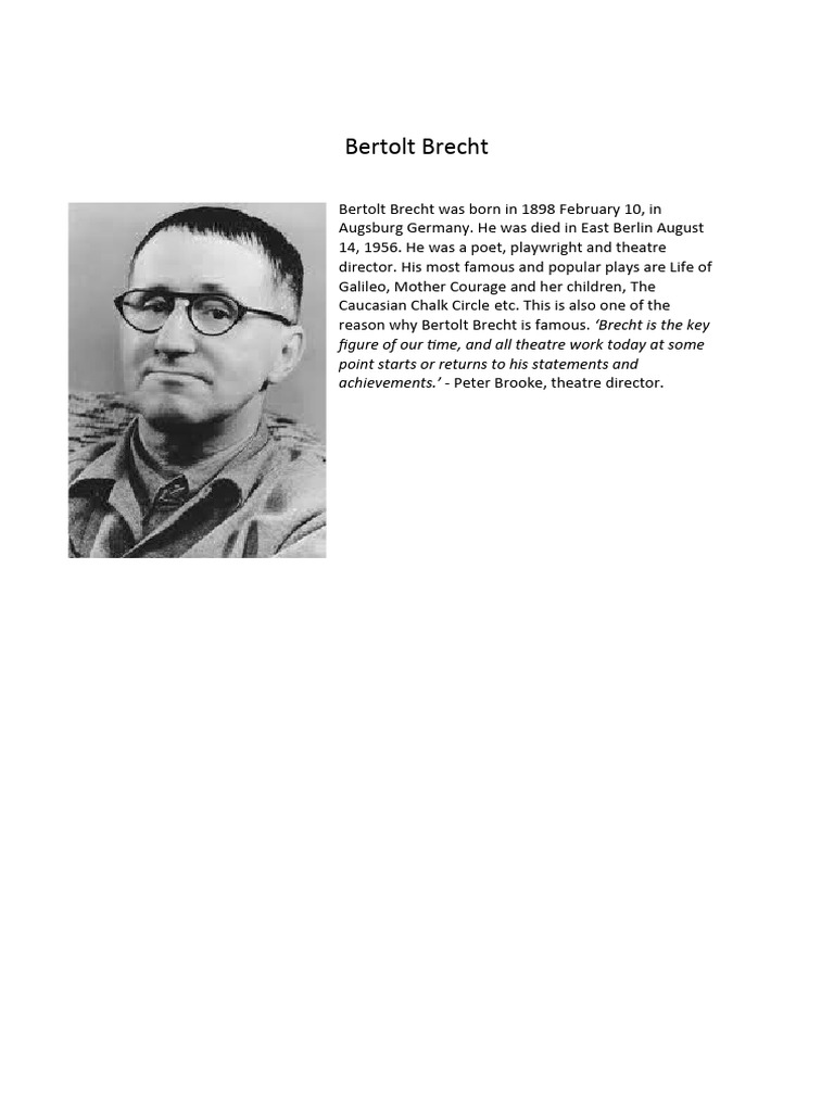Bertolt Brecht | PDF | Classics