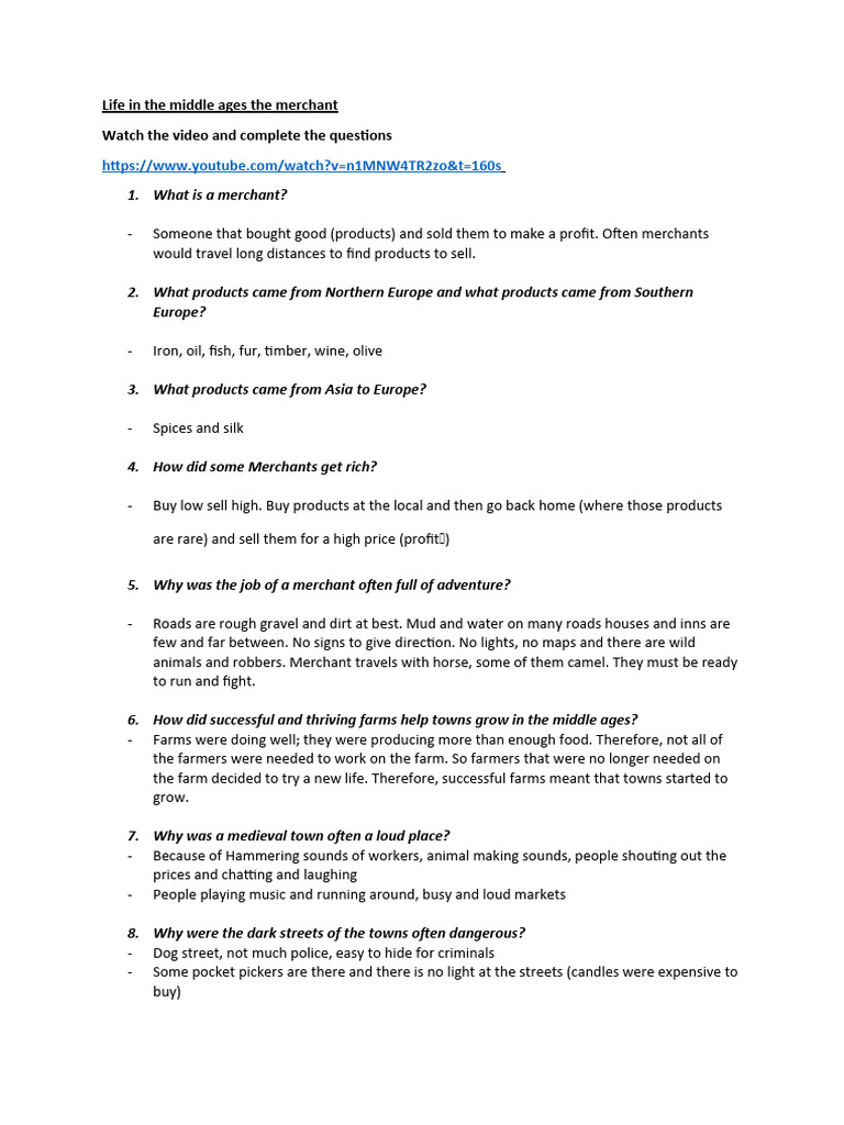 Life in The Middle Ages The Merchant | PDF | Journeyman | Guild