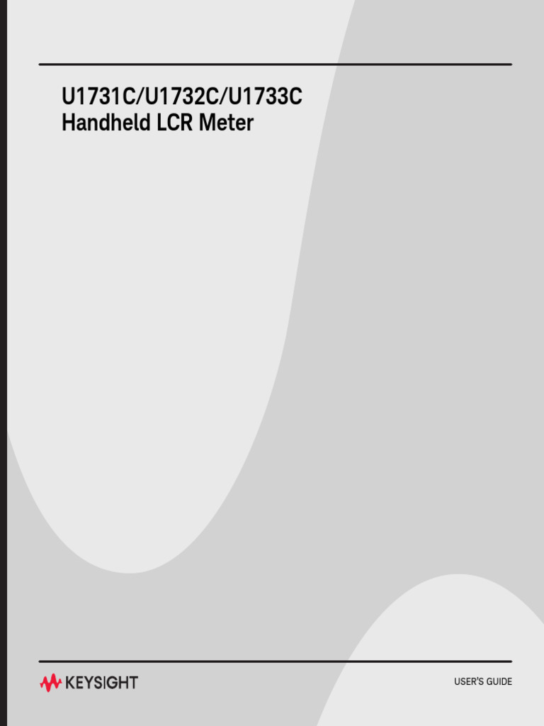 U1731C/U1732C/U1733C Handheld LCR Meter: User'S Guide | PDF | Humidity ...
