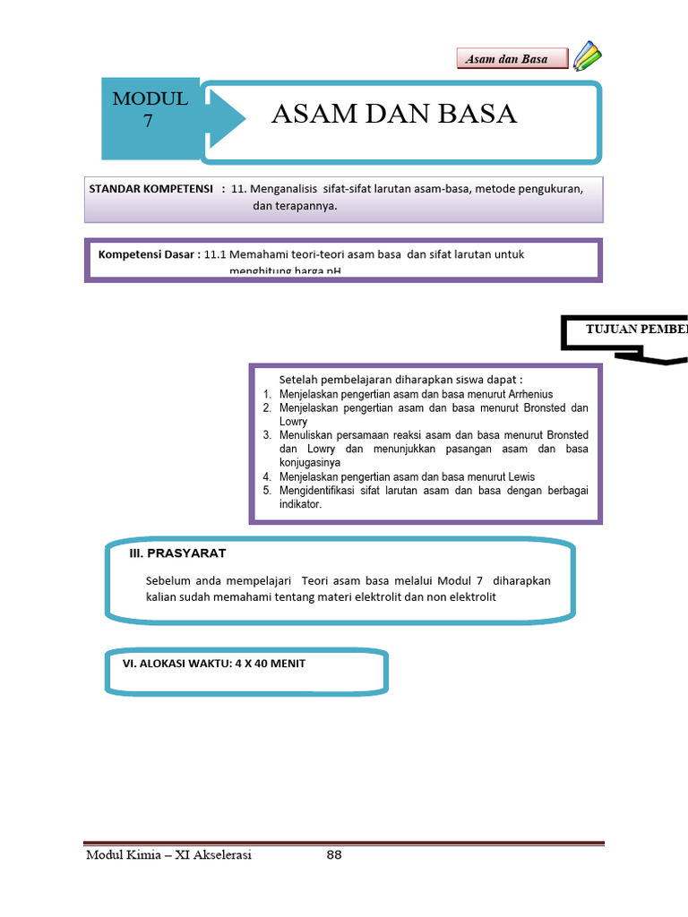 MODUL 7-Teori Asam Basa | PDF