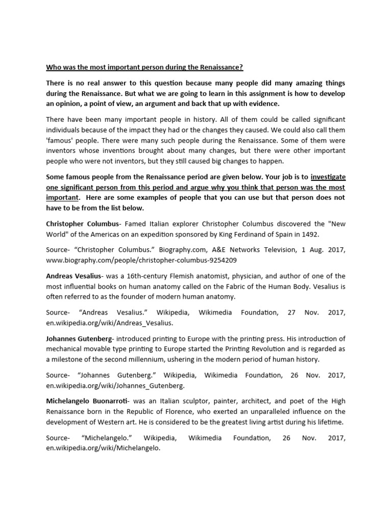 Quick Time Renaissance Presentation Assessment | PDF | Leonardo Da ...