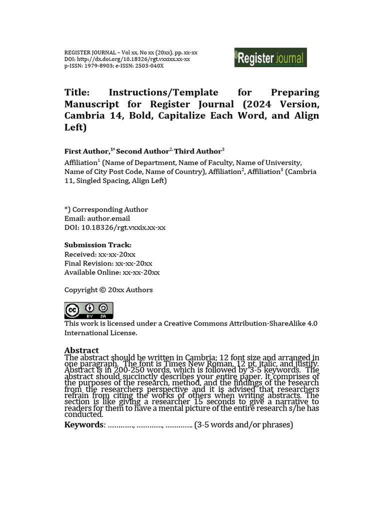 2024 Neo REGISTER JOURNAL TEMPLATE B5 FORMAT | PDF | Science | Methodology