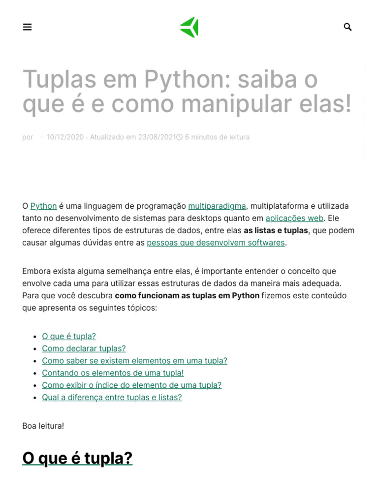 Tuplas em Python: Saiba o Que É e Como Manipular Elas! - Insights para ...