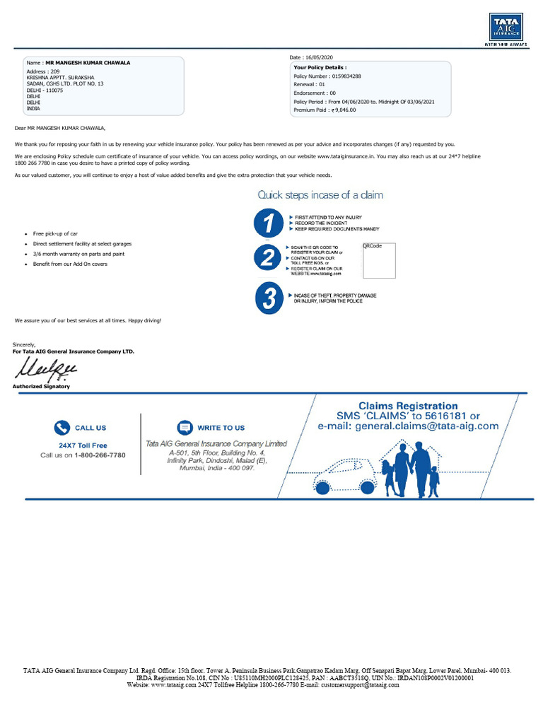 SWIFT INSURANCE From 04062020 To Midnight of 03062021 | PDF | Insurance ...